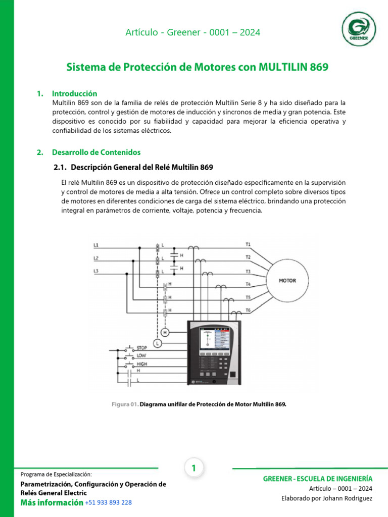 Greener - ArtÃ Culo Informativo - Sistema de ProtecciÃ N de Motores Con ...