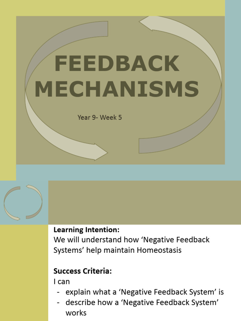Negative Feedback Systems | PDF | Homeostasis | Negative Feedback