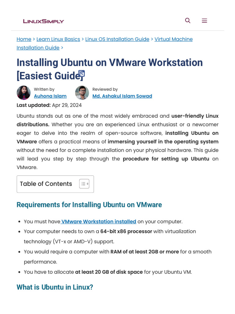 Installing Ubuntu On VMware Workstation (Easiest Guide) - LinuxSimply | PDF | Virtual Machine ...