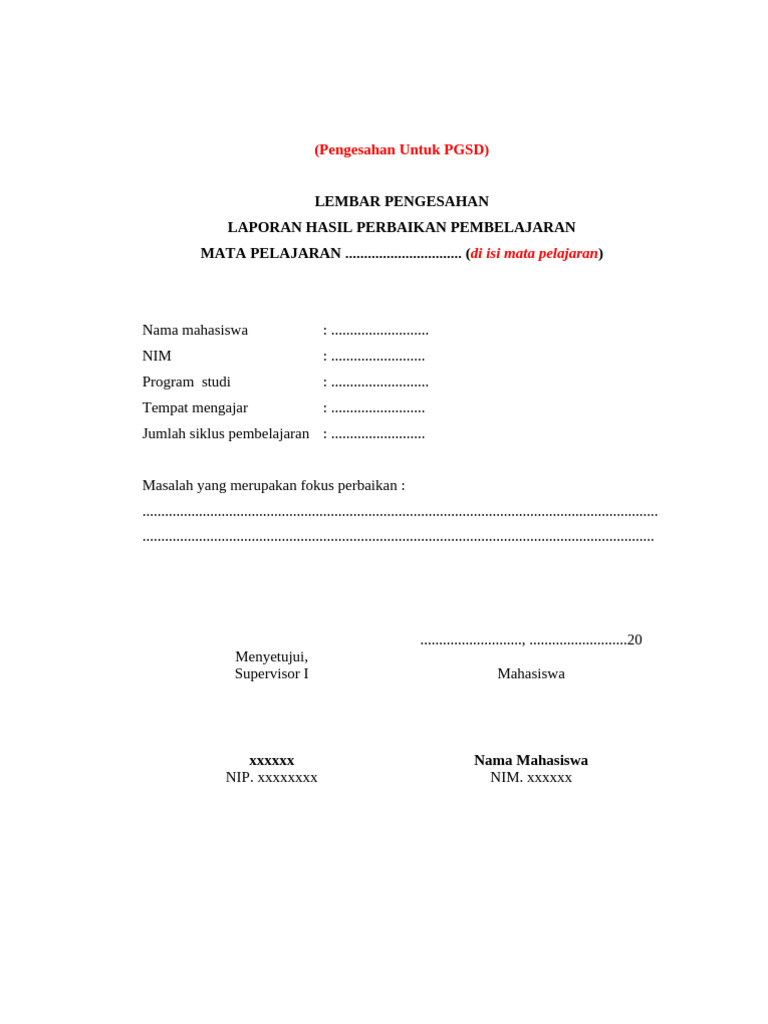 Format Pengesahan | PDF