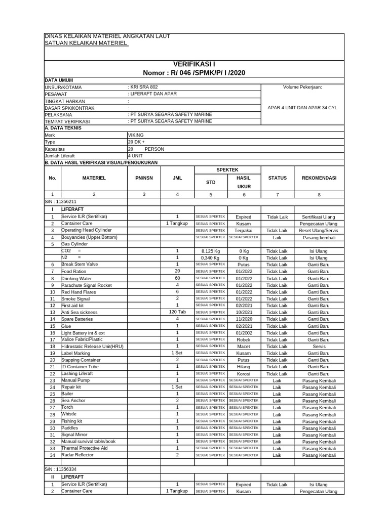 Form Verifikasi Kri Sra 802 | PDF