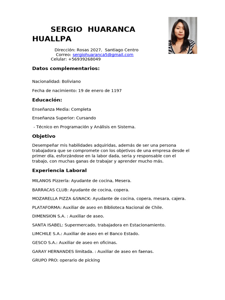 Curriculum. Sergio | PDF