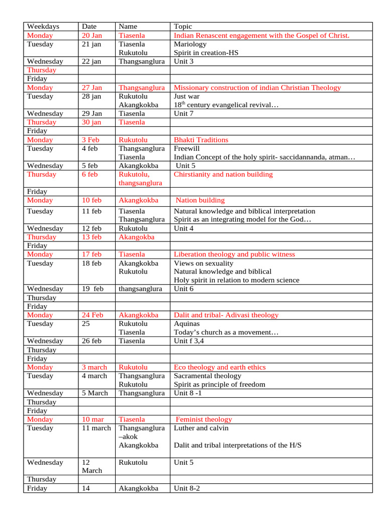 Class Presentation Dates-1 | PDF | Abrahamic Religions | Religious ...