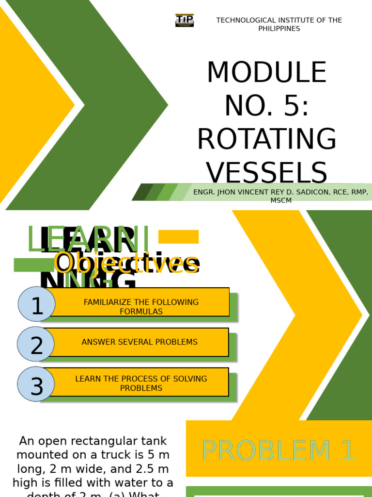 CE 023 Module 5 Relative Equilibrium of Fluids | PDF