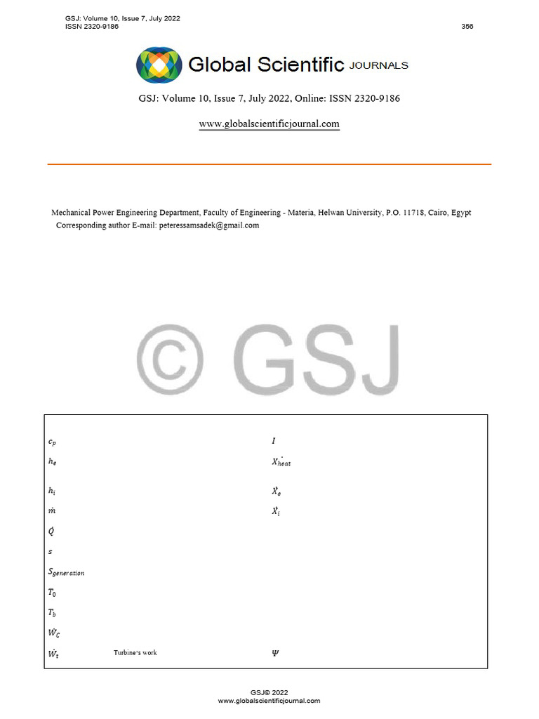 Exergy Analysis in Gas Turbine | PDF | Exergy | Gas Turbine