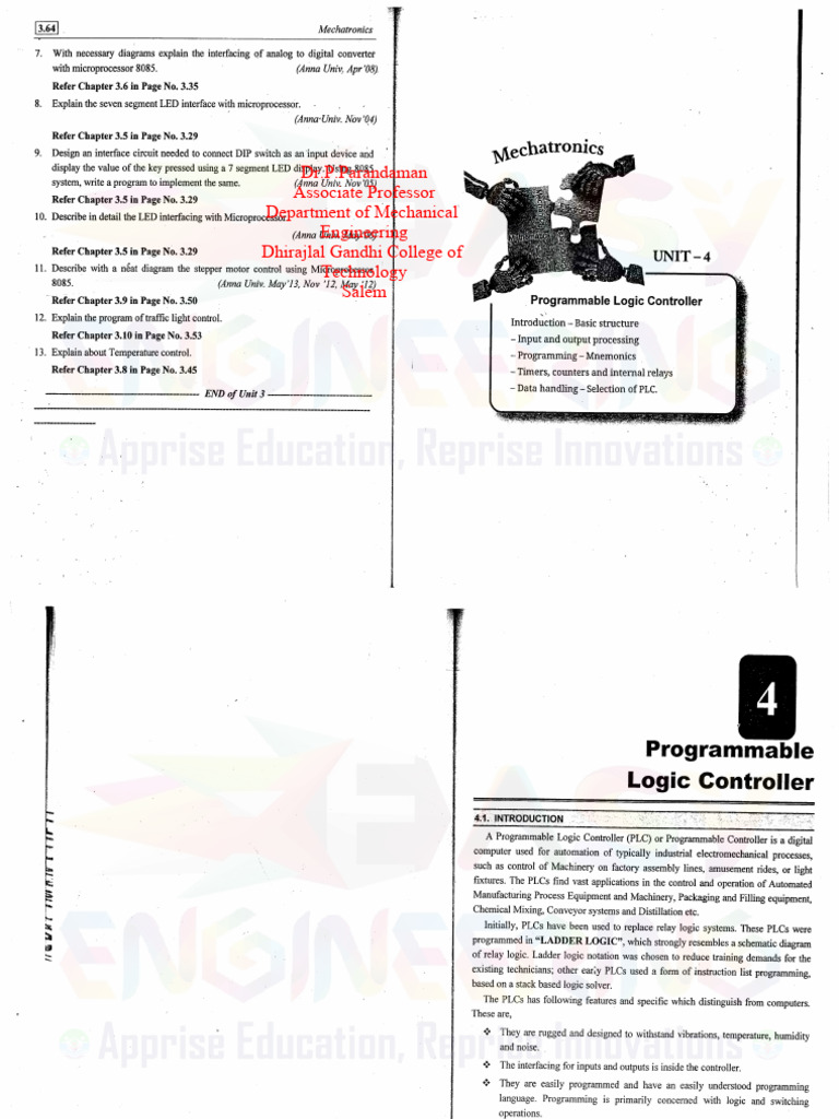 Mechatronics unit 4 | PDF
