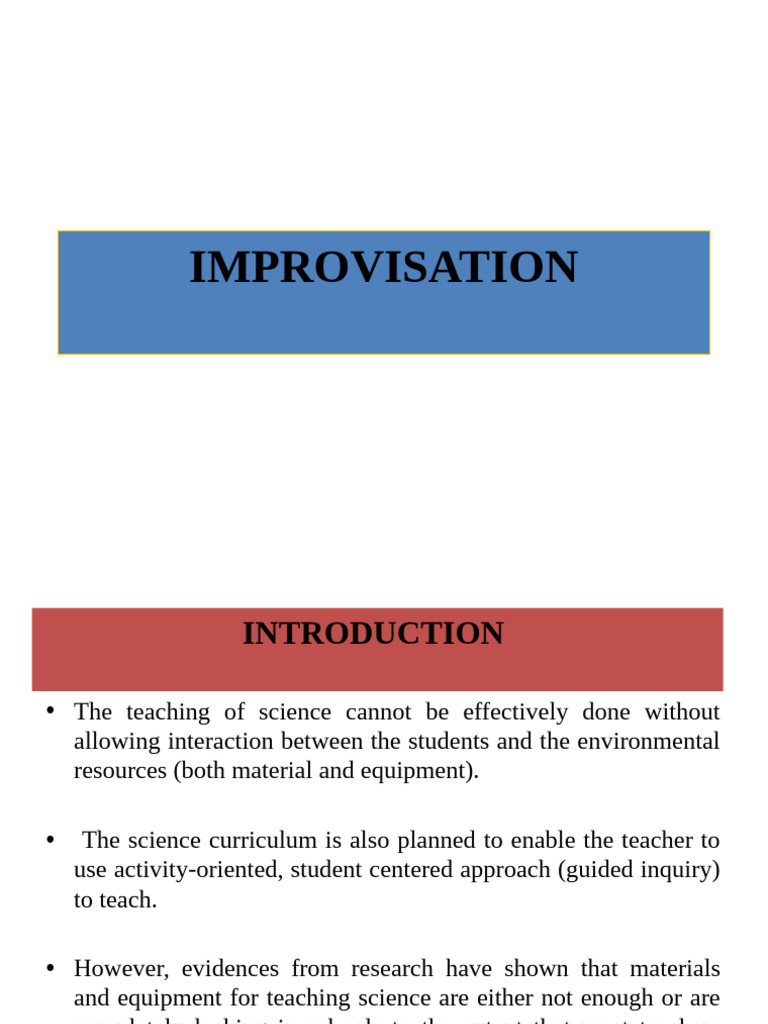 Effective Science Teaching Through Improvisation | PDF | Teachers | Science
