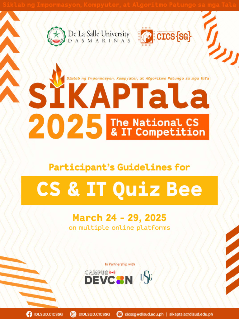 Quiz-Bee-Guidelines-SIKAPTala-2025 | PDF | Operating System Families | Microsoft Windows