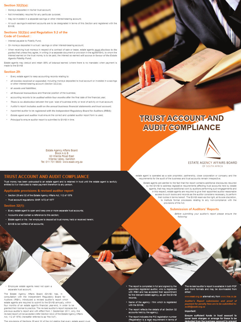Trust Account Audit Compliance Guide | PDF | Audit | Estate Agent