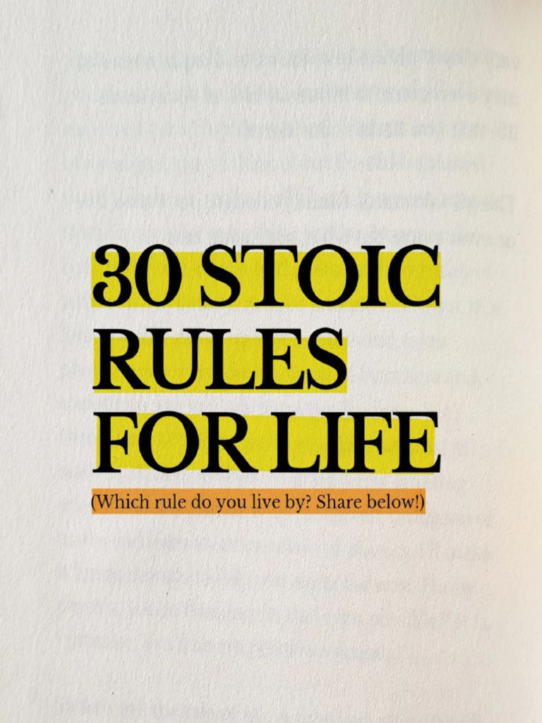 30 Stoic Rules For Life | PDF