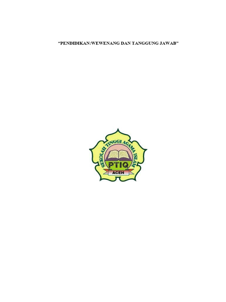 Pendidikan, Wewenang Dan Tanggung Jawab | PDF