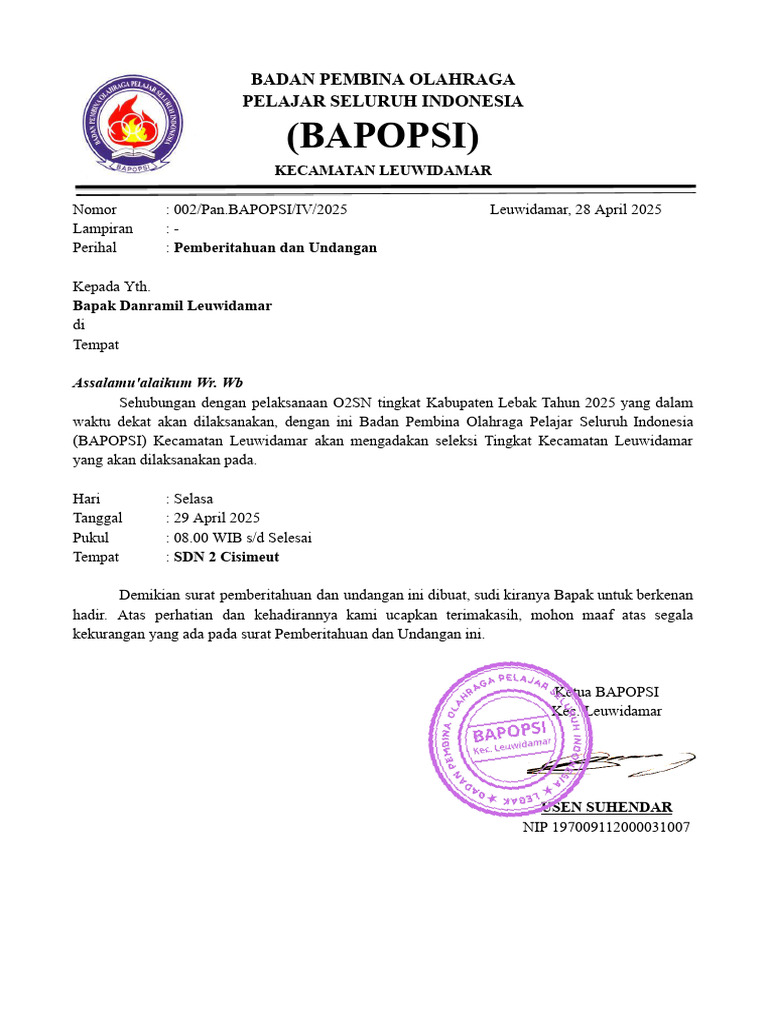 Undangan Danramil | PDF