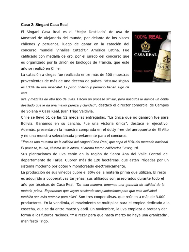 Caso 2 SCR | PDF | Uva | Vino