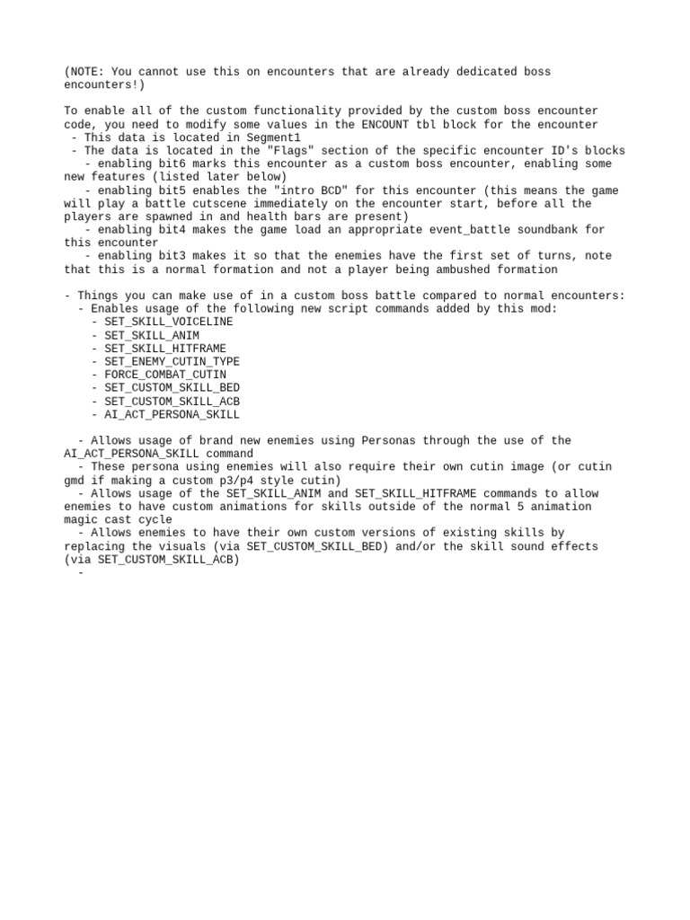 Custom Boss Battle Encounter Notes | PDF