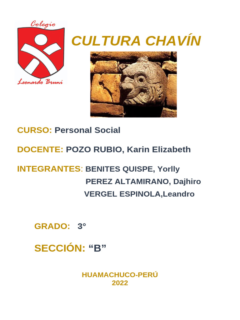 Cultura Chavín Grupo 1 | PDF