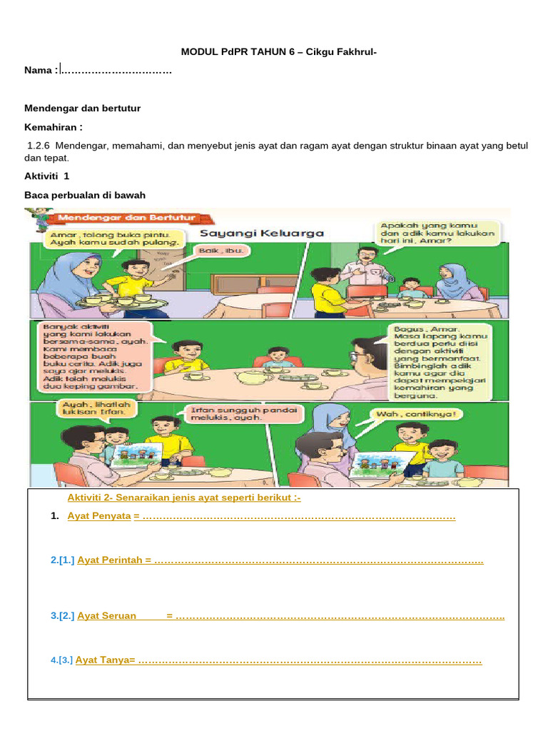 Modul PDPR Tahun 6 | PDF