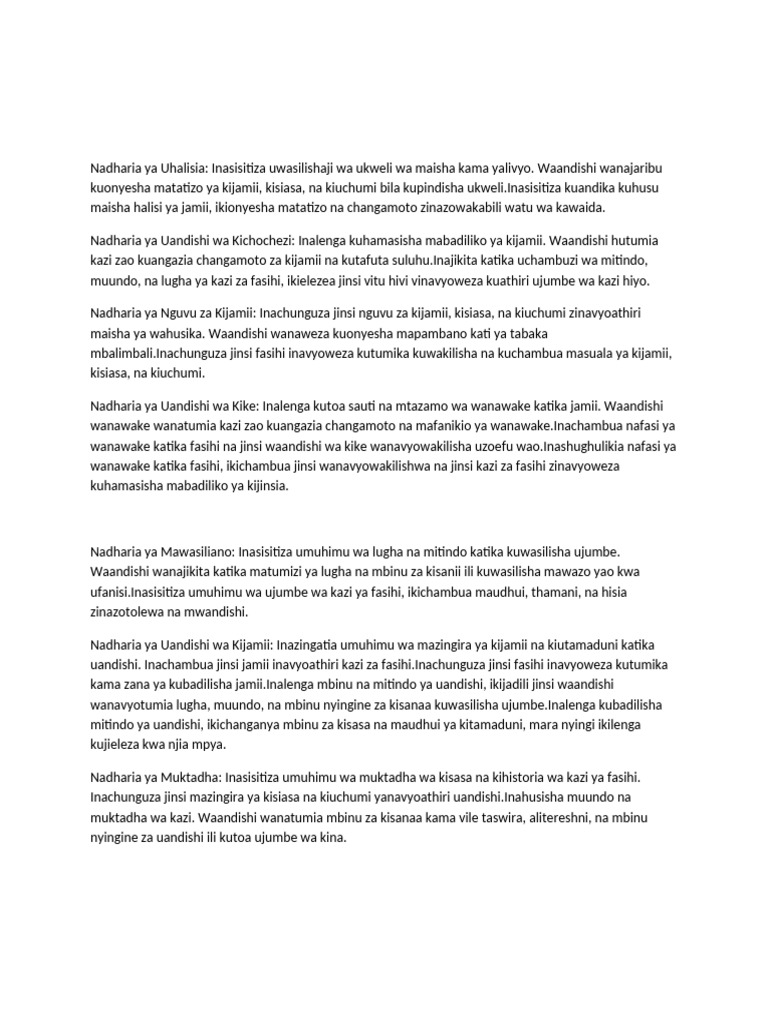 Nadharia Za utu-WPS Office | PDF