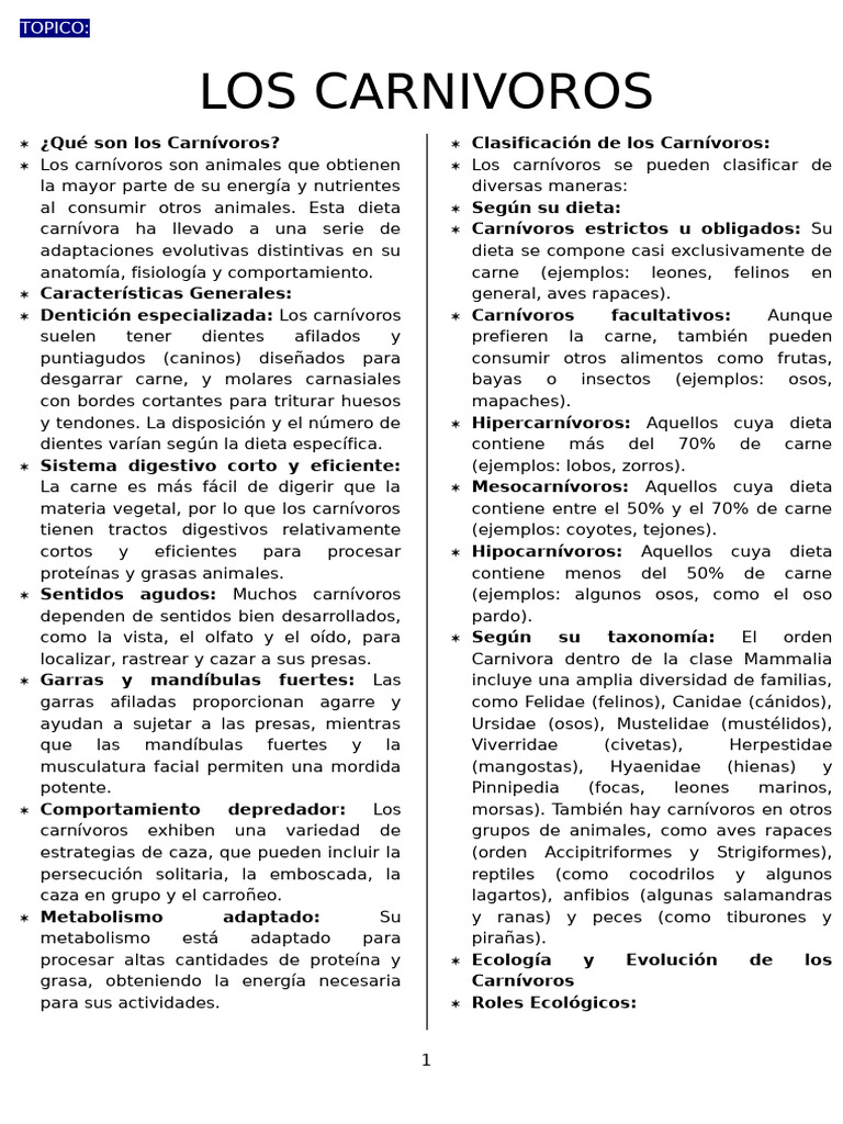 Los Carnivoros - Resumen Parte 1 | PDF | Depredación | Osos