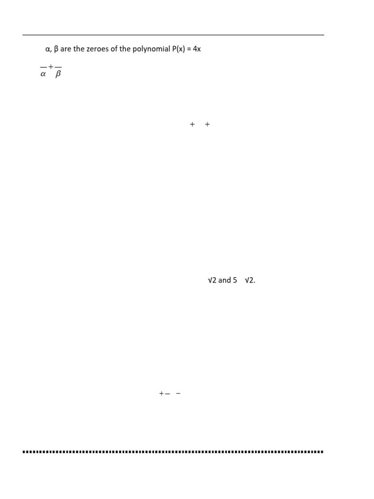 Assignment (Polynomial) Class 10th. | PDF