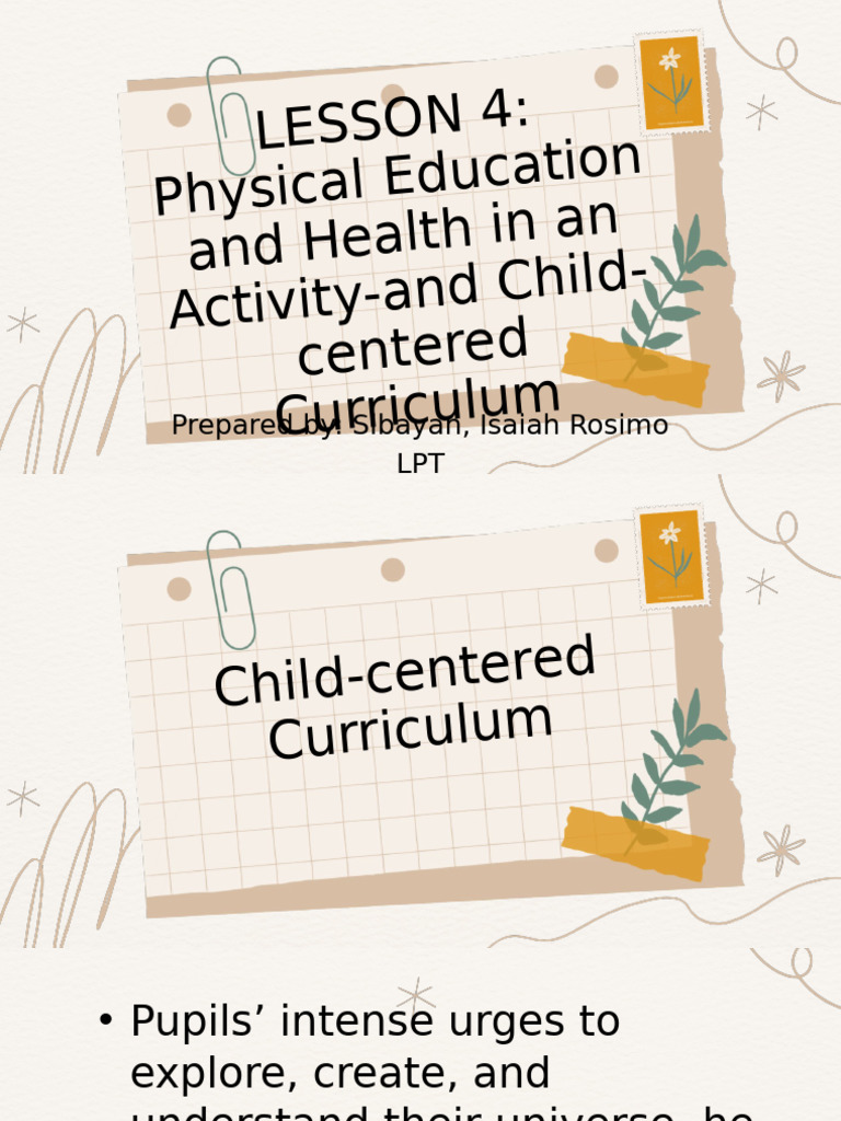 L4 Child Centered Cur. | PDF | Curriculum | Learning
