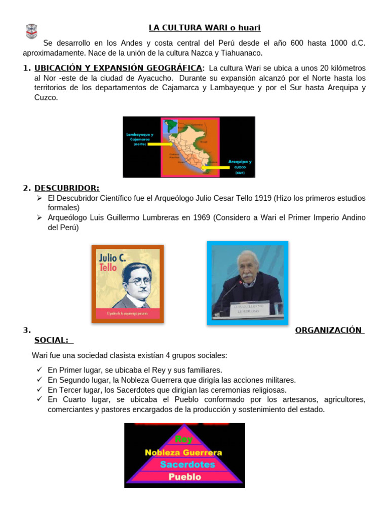 Descubrimiento de la Cultura Wari | PDF