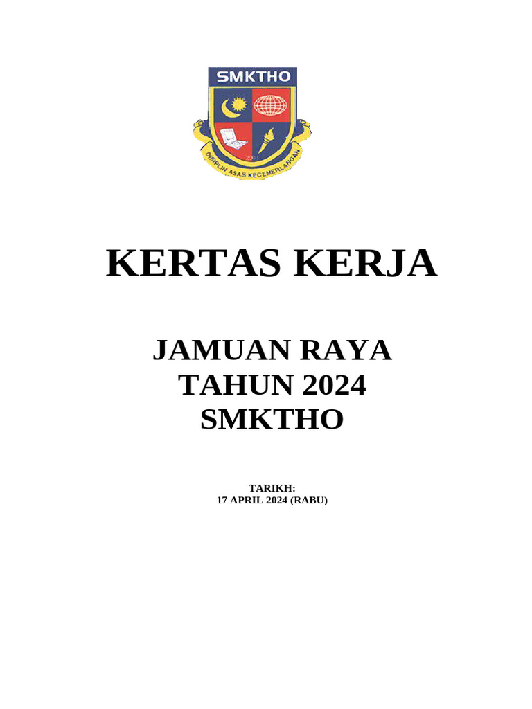 Kertas Kerja Jamuan Raya 2024 | PDF
