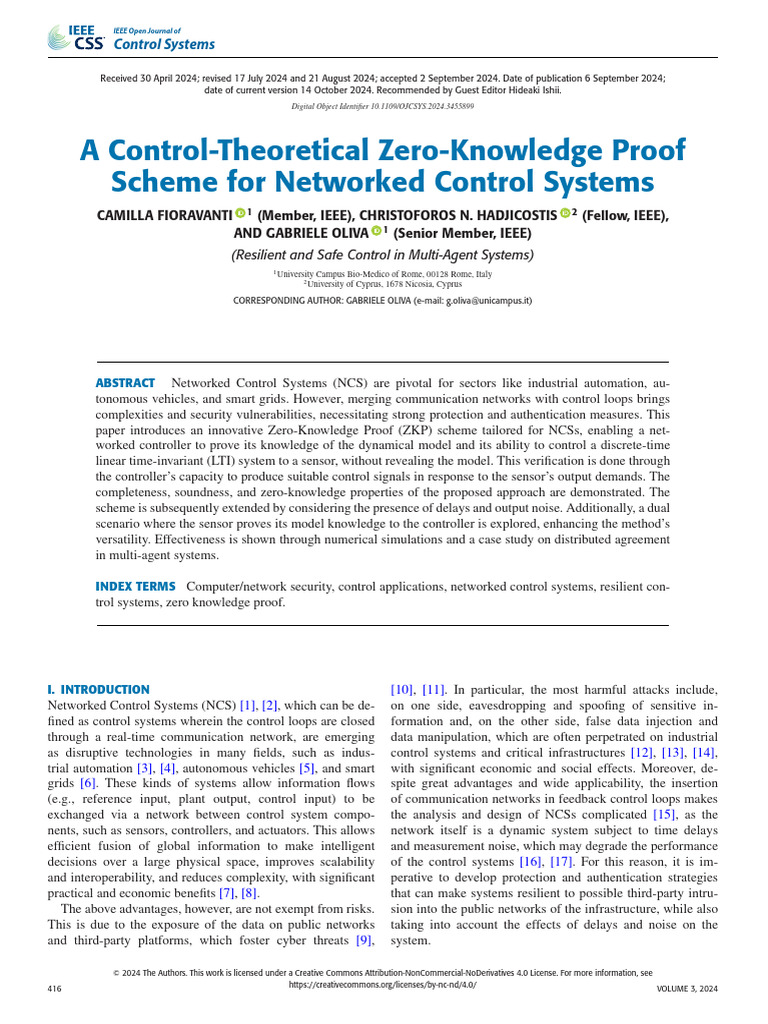 A Control-Theoretical Zero-Knowledge Proof Scheme For Networked Control ...