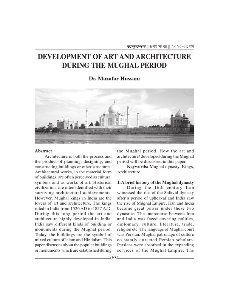 Development of Art and Architecture Duri | PDF | Mughal Empire