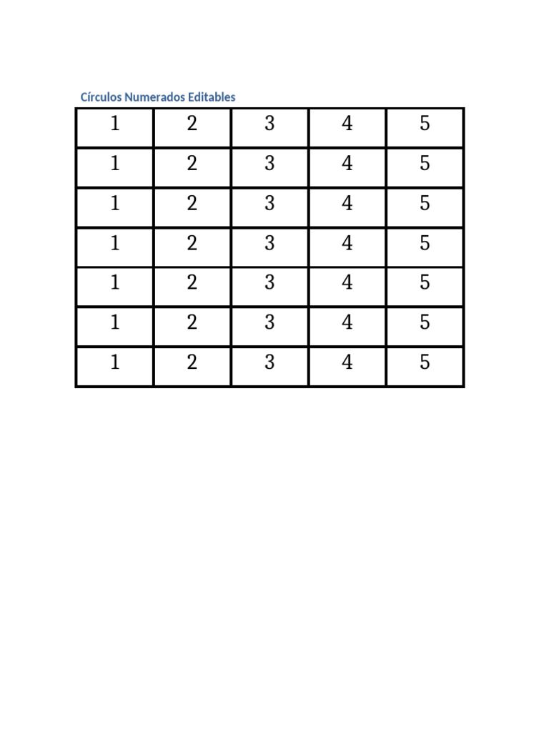 Circulos Numerados Editables | PDF