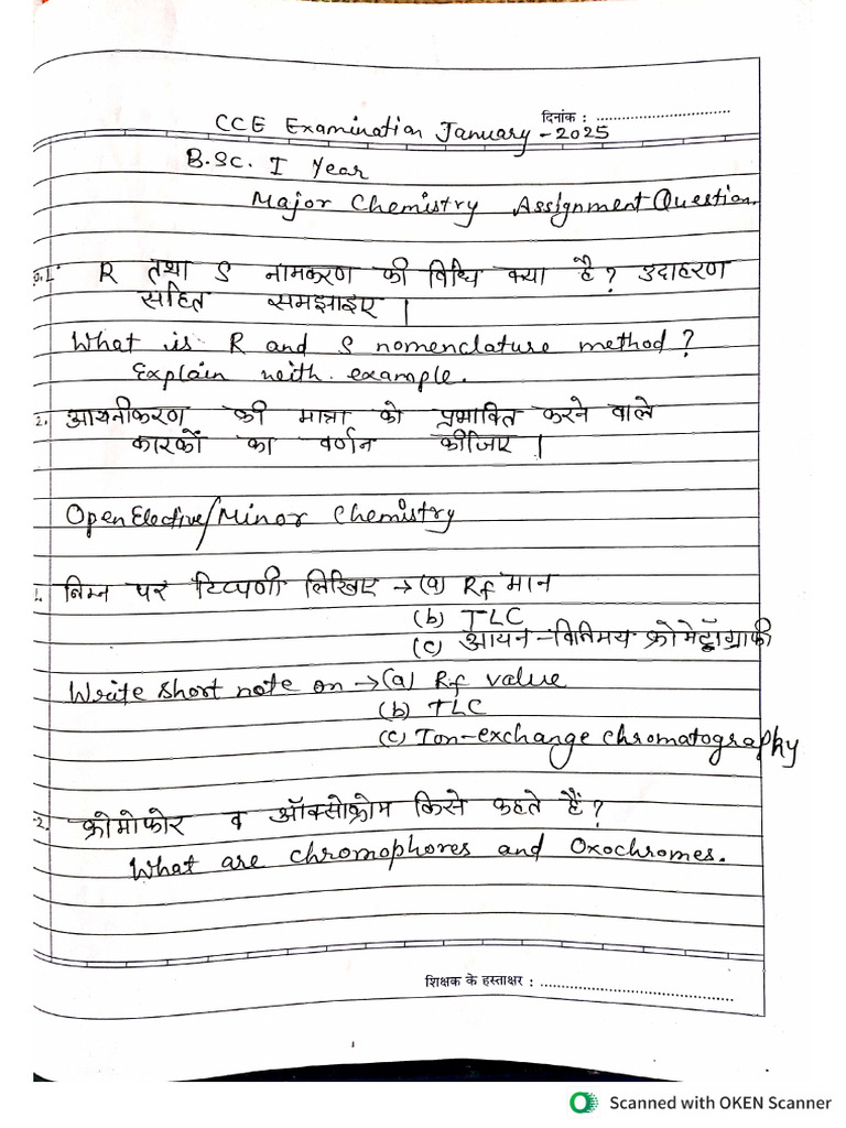 B.Sc. 1st year cce assignment questions | PDF
