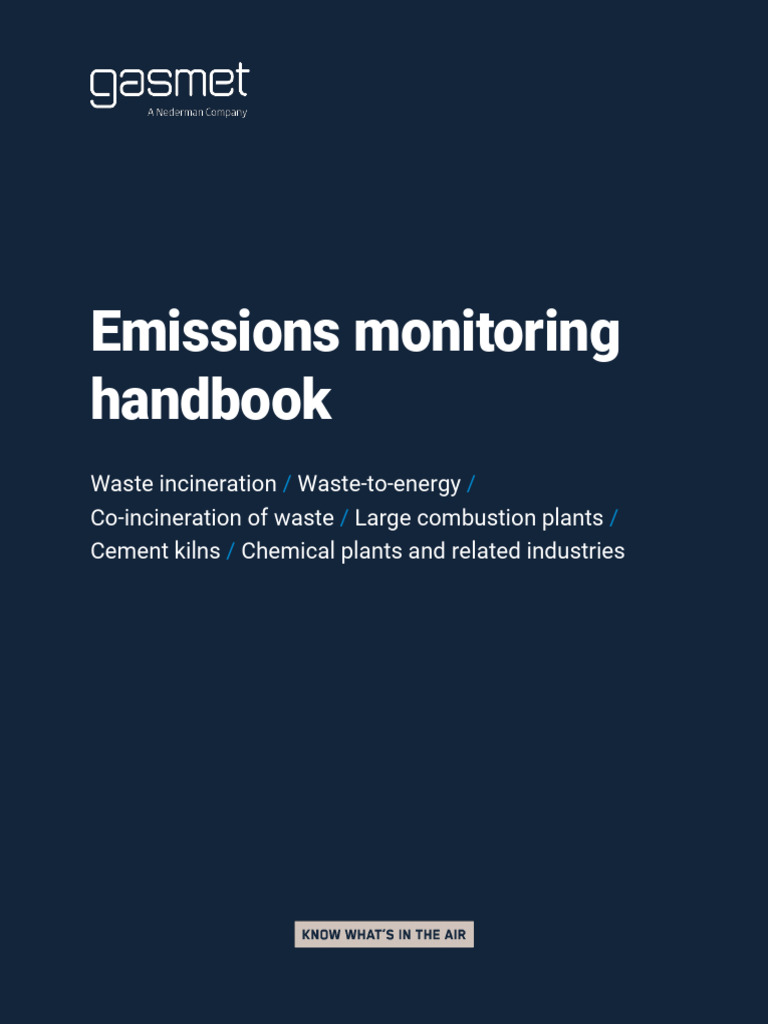 Gasmet EMISSIONS MONITORING HANDBOOK | PDF | Waste | Incineration
