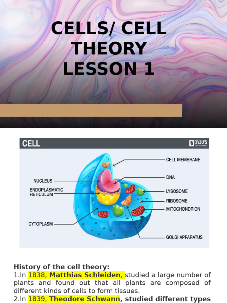 Lesson 1 Cell Theory | PDF | Cell (Biology) | Eukaryotes