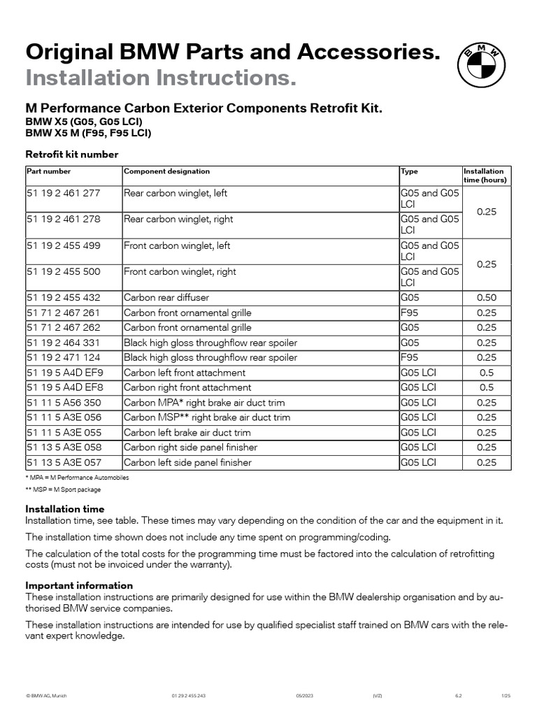 G05_MP_Carbon_Fiber_Installation_Instr | PDF | Adhesive | Car