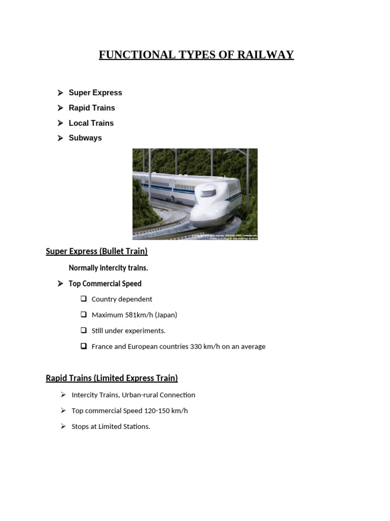 2-Functional Types of Railway | PDF