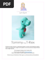 Dexter the Dinosaur Crochet Pattern | PDF | Crochet | Handicrafts