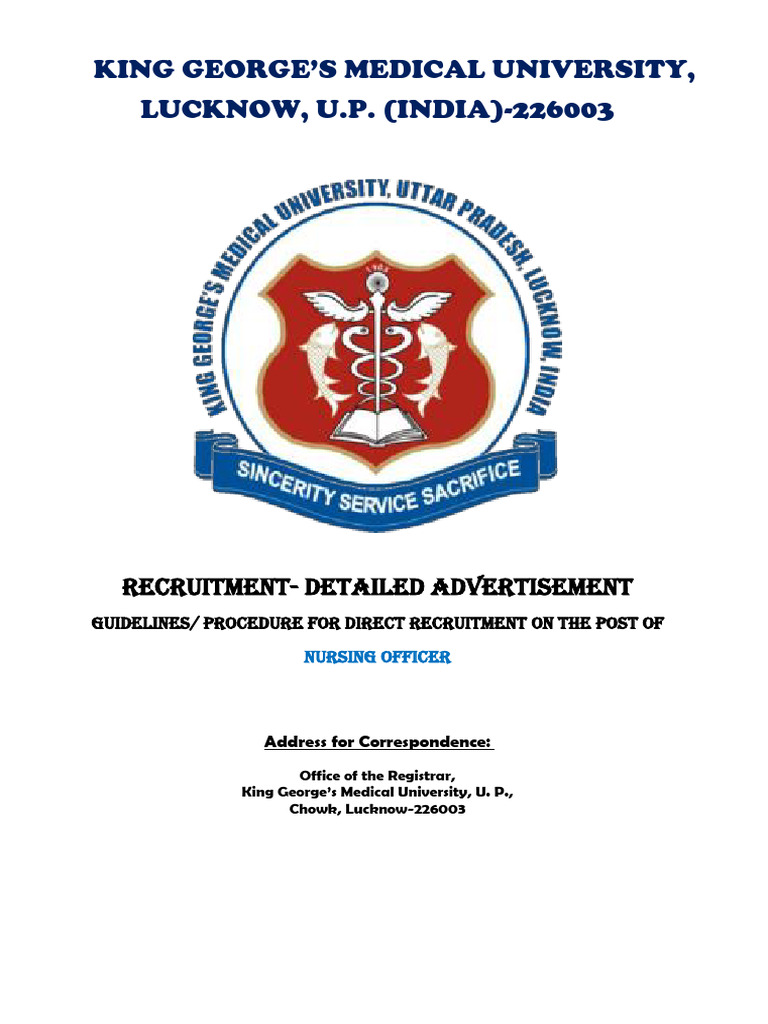 Brochure Nursing Officer Recruitment 2025 1 | PDF | Midwife