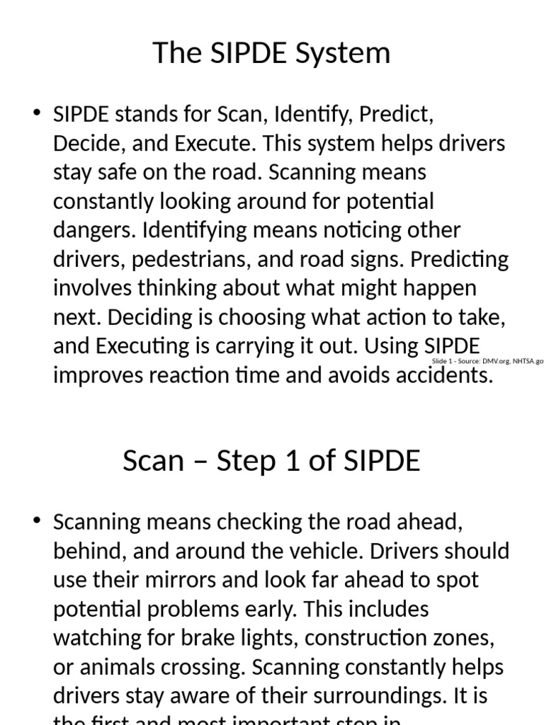 Jay SIPDE Driving Assignment HighSchool 20 Slides | PDF | Traffic ...
