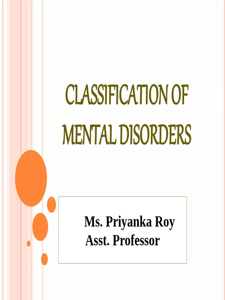 Classification of Mental Disorder | PDF