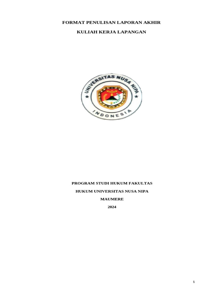 Format Laporan KKL Hukum UNIPA 2024 | PDF