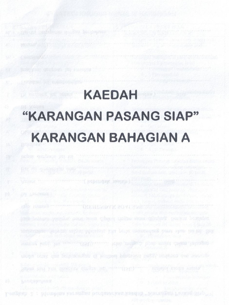 KARANGAN KAEDAH PASANG SIAP | PDF