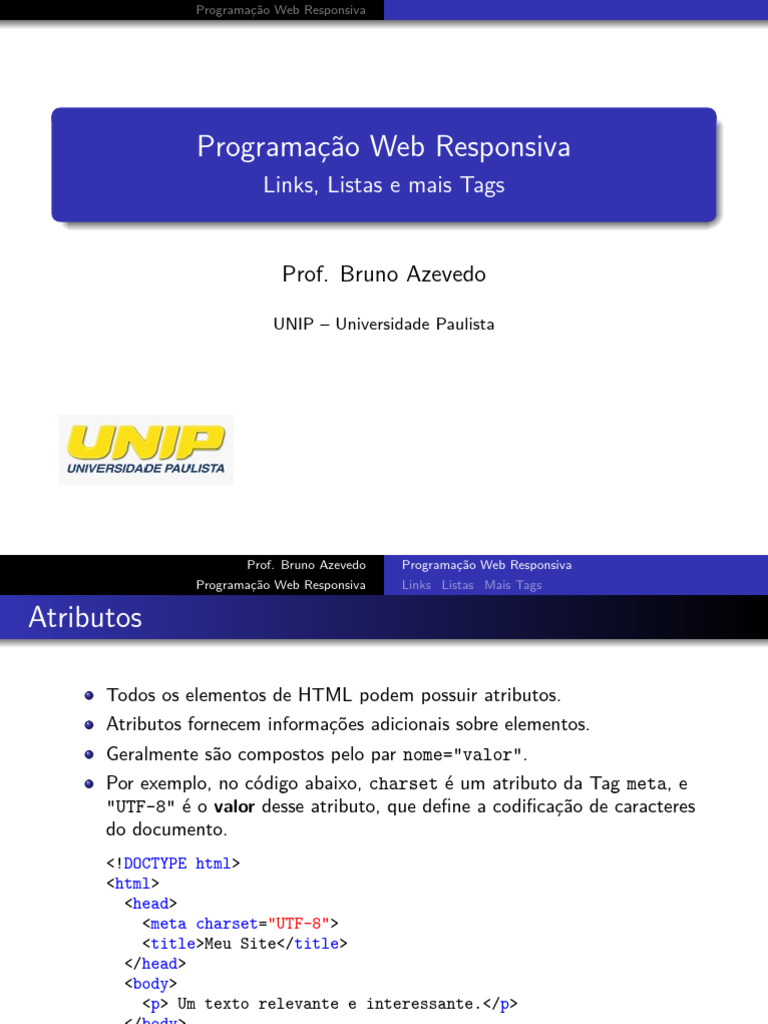Fundamentos de Links e Listas em HTML | PDF | Rede mundial de ...