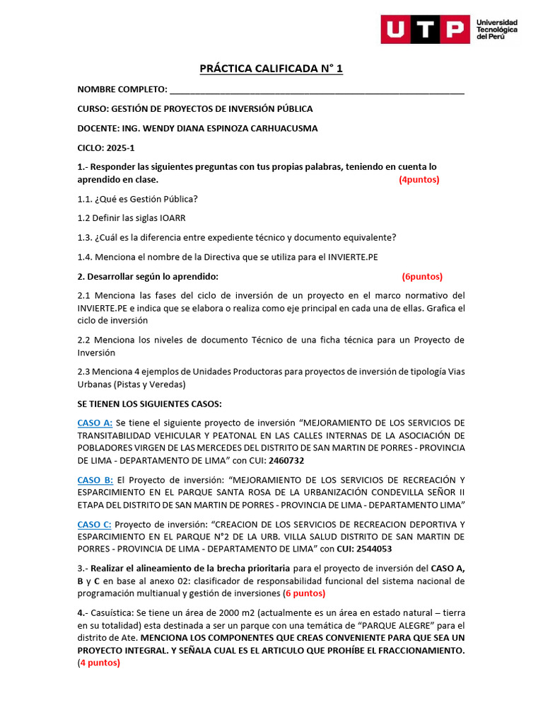 PC GIP 01 - MIERCOLES | PDF | Lima