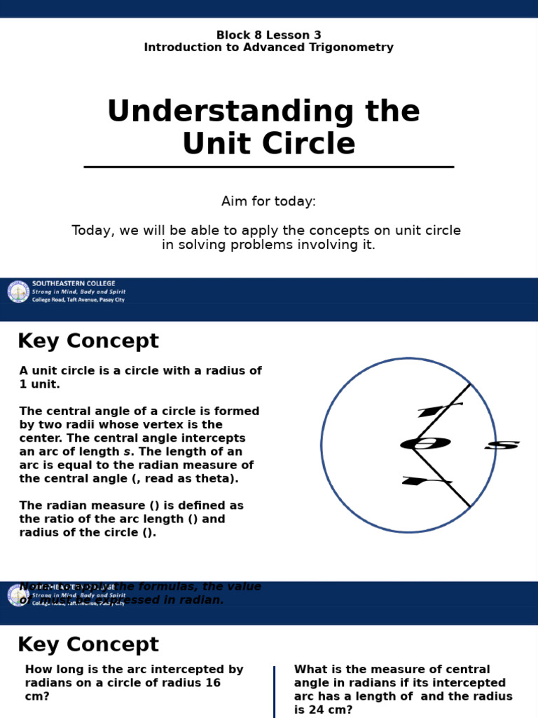 L12 Understanding Unit Circle | PDF | Circle | Angle