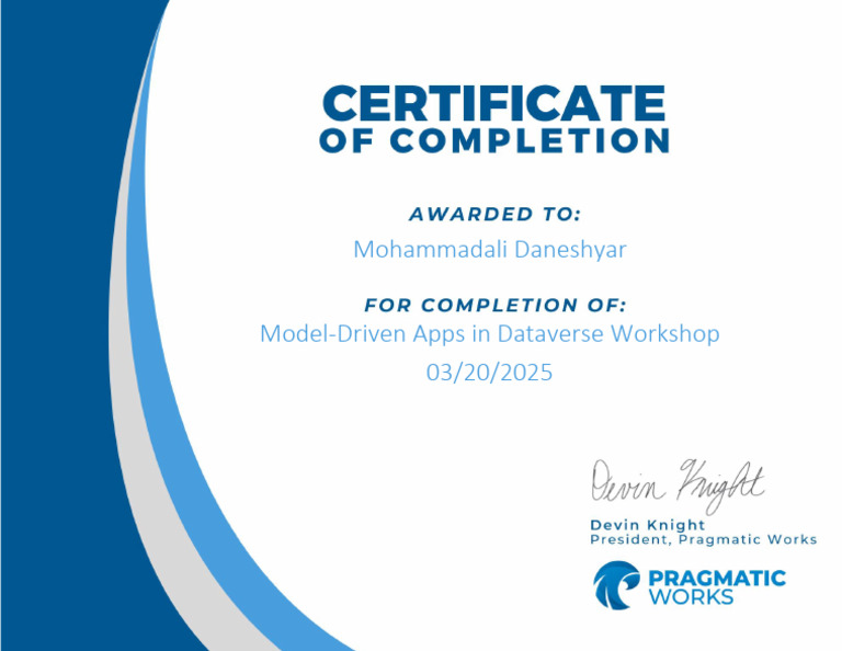 Model-Driven Apps in Dataverse Workshop - Mohammadali Daneshyar | PDF