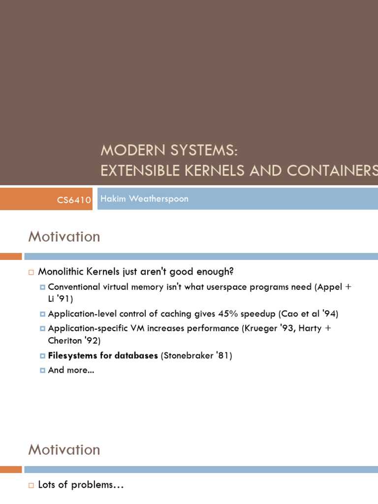 Extensible Kernels and Containers Explained | PDF | Kernel (Operating ...