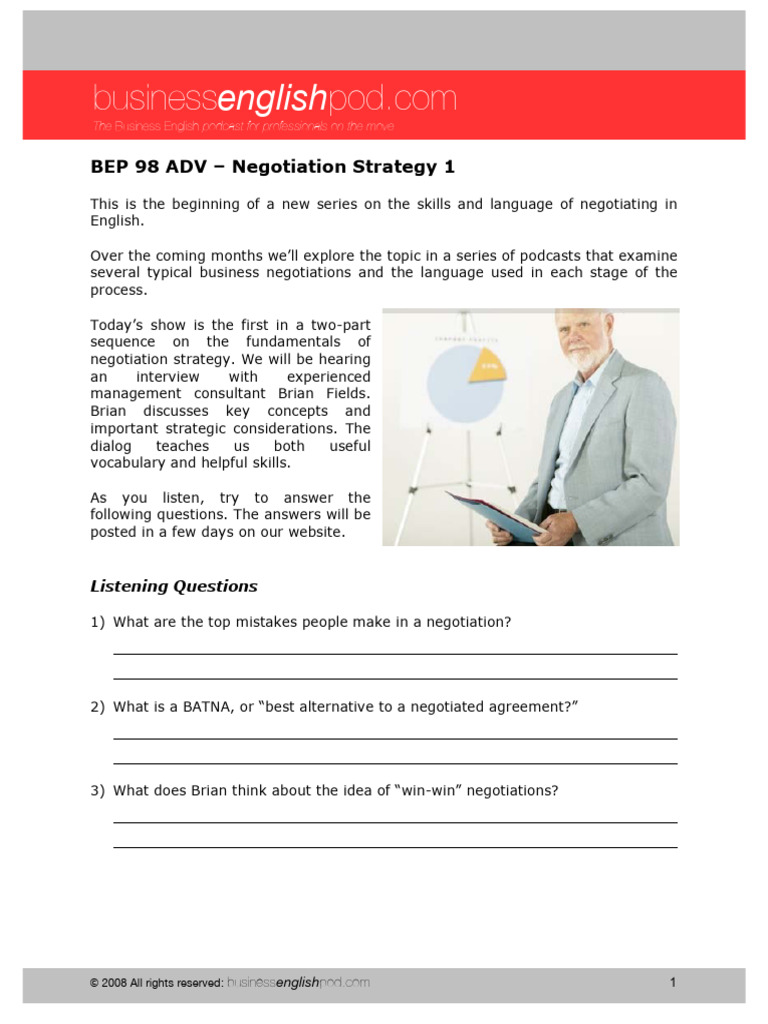 BEP098SN-Negotiation - Strategy1 (Languagedownload - Ir) | PDF ...