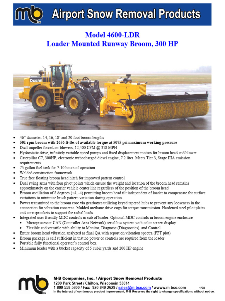 s4600 LDRLoaderRunwayBroomSumSheet | PDF