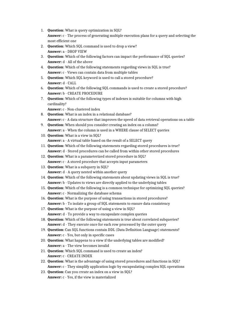Database Normalization Qa Pdf Database Index Sql 9627
