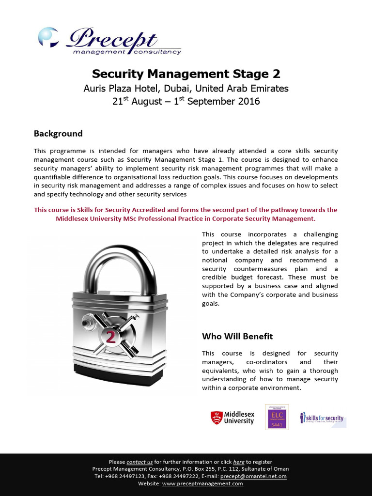 Advanced Security Management Training | PDF | Computer Security | Security