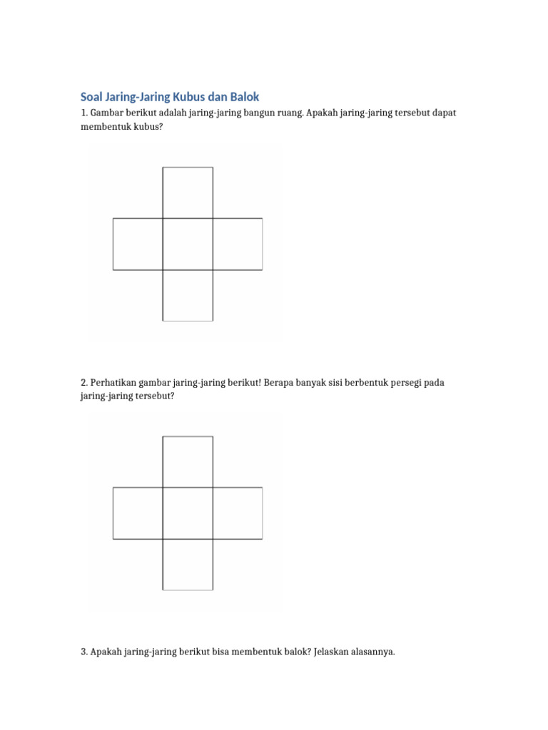 Soal Jaring-Jaring Kubus dan Balok | PDF